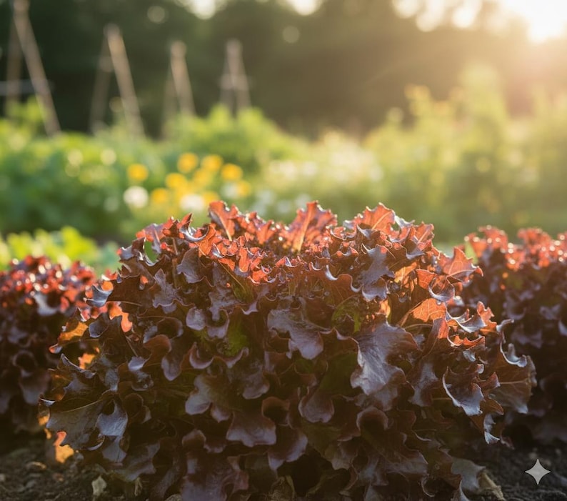 1000 Ruby Red Lettuce Seeds | Heirloom Salad Greens, Easy Grow - Etsy