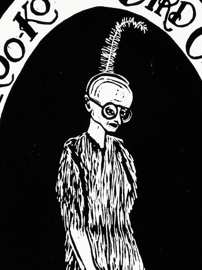 Koo-koo the Bird Girl Linoleum Print - Etsy