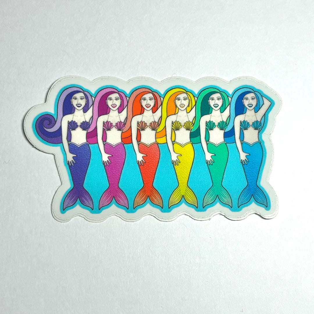 Rainbow Mermaids Sticker - Etsy