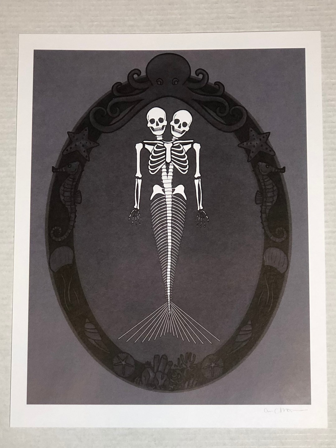 Two-headed Mermaid Skeleton - Digital Print - Etsy