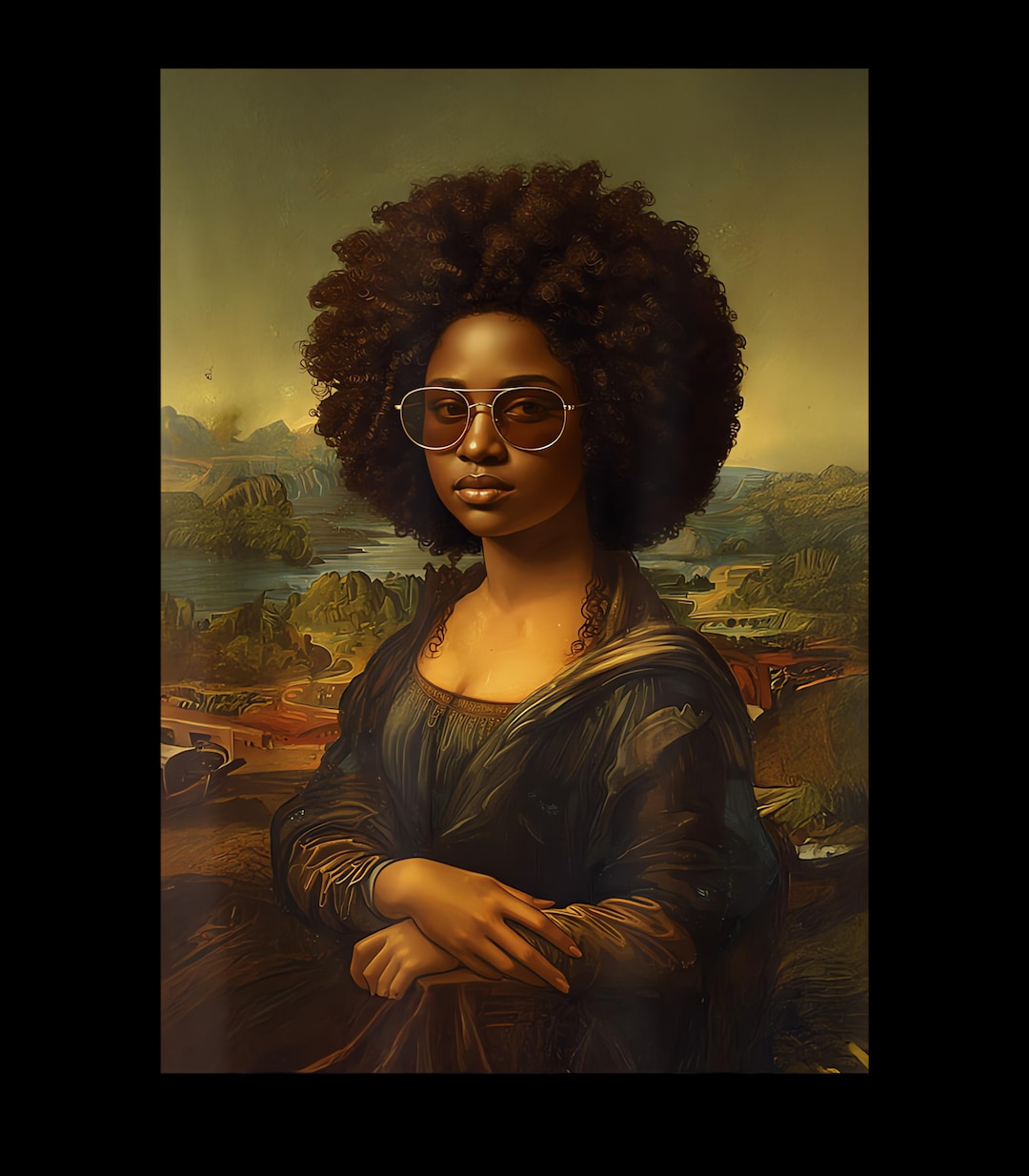 Black Mona Lisa Afro African American Black History Month Png - Etsy