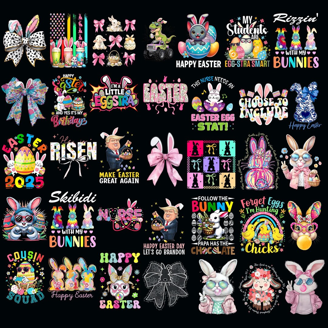 Happy Easter Day Mega Bundle PNG File, Easter Day 55+ Png, Happy Easter ...