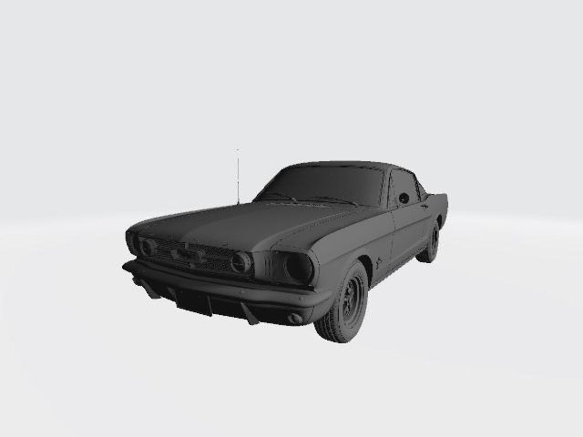 1965 Ford Mustang 3D Model: Classic Muscle Car STL File (digital ...