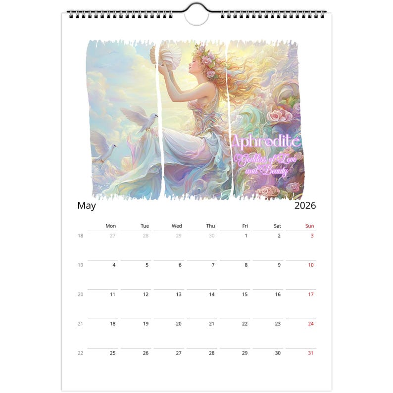 2026 Greek Gods and Goddesses Calendar - Pastel Fantasy Art - Unique ...