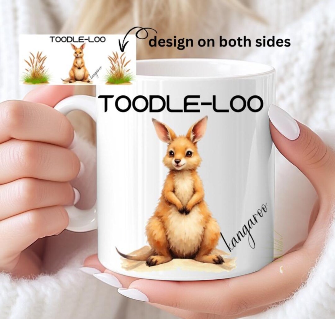 Toodle-loo Kangaroo Mug - Fun Aussie Design for Animal Lovers - Perfect ...