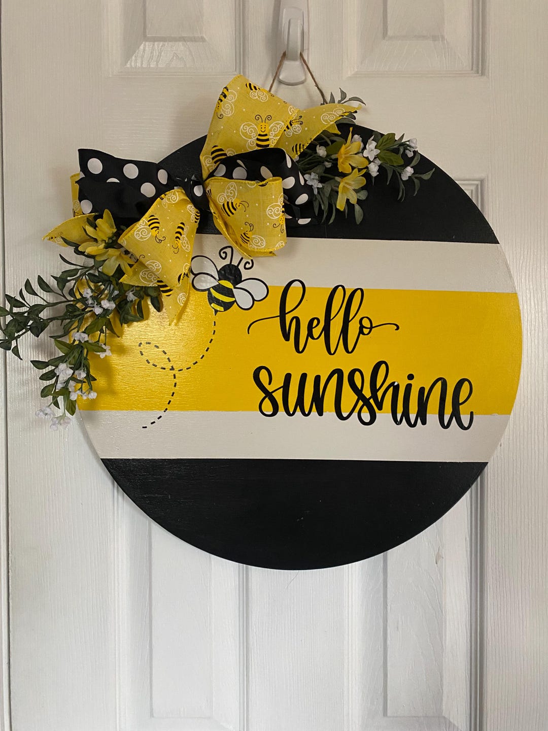 Hello Sunshine, Door Hanger, Wall Decor, Home Decor - Etsy