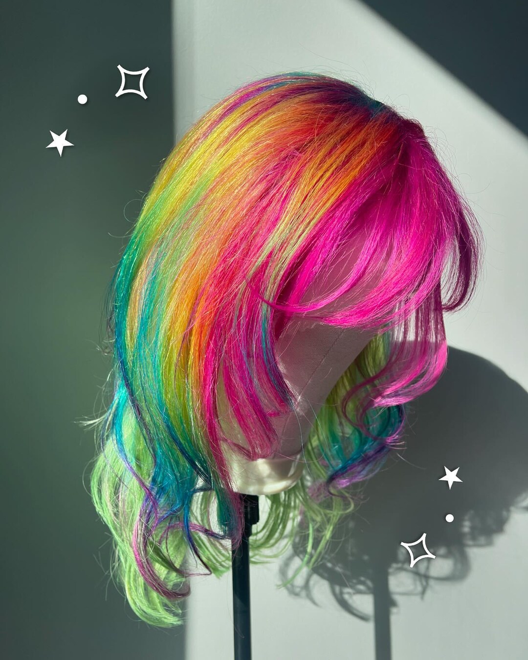 Custom Colored Rainbow Wig - Etsy