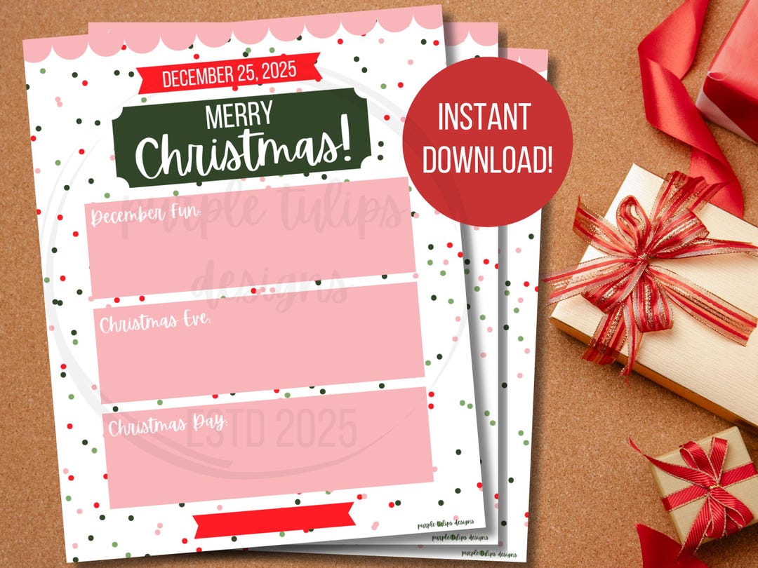 Merry Christmas Holiday Memory Print: Dots - Etsy