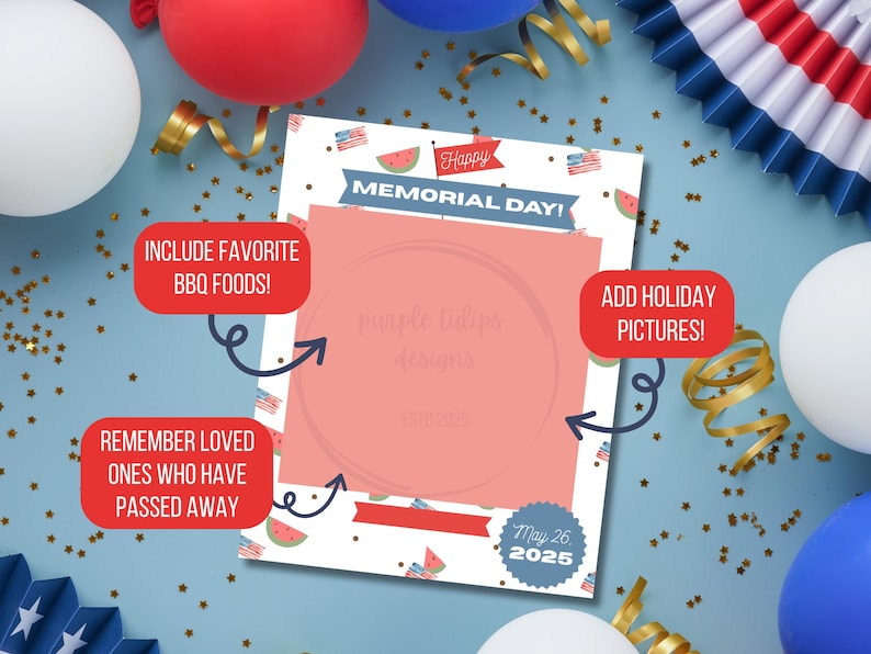 Memorial Day White Holiday Memory Print - Etsy