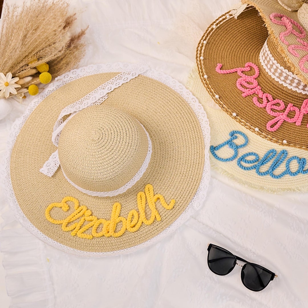 Personalized Straw Hat,custom Beach Hats，name Bachelorette Beach Hat ...