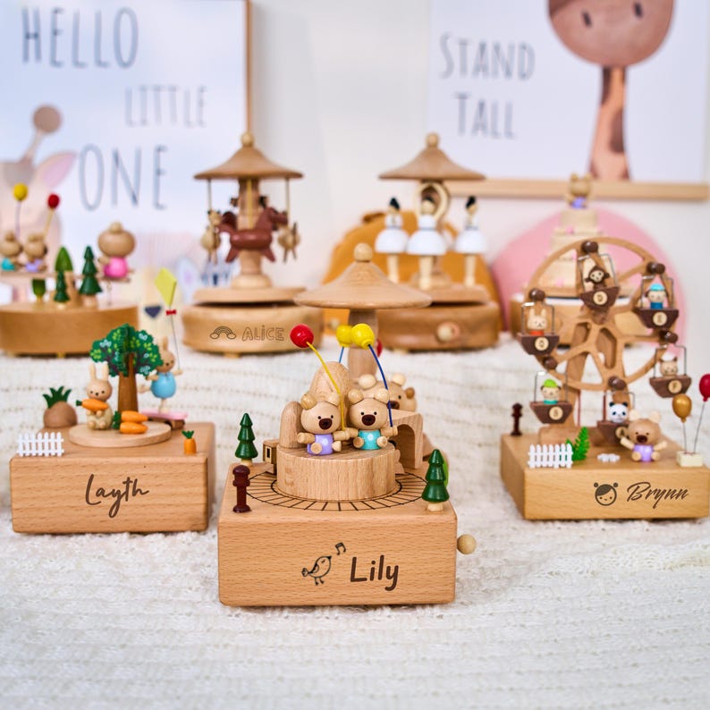 Personalized Kids Music Box，engraved Name Music Box，keepsake Gift for ...