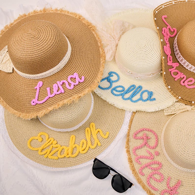 Personalized Beach Hat, Custom Name Adjustable Beach Hat, Sun Hat ...