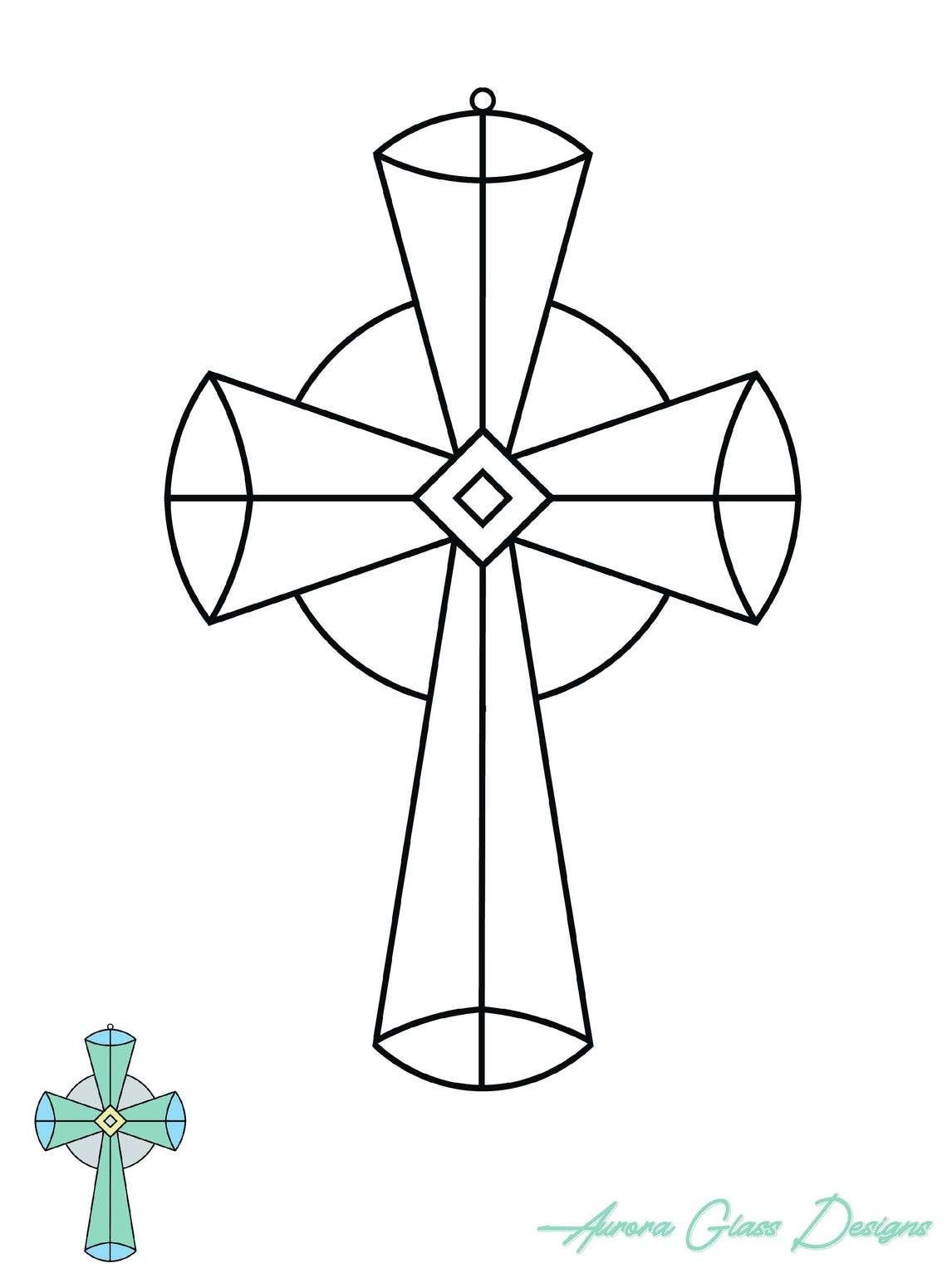 Geometric Stained Glass Cross Pattern - Etsy