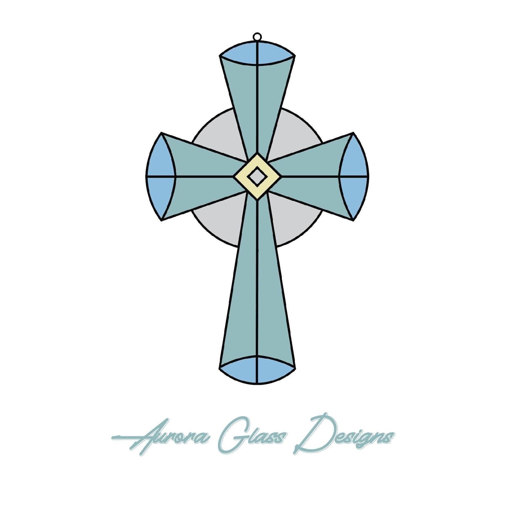 Geometric Stained Glass Cross Pattern - Etsy