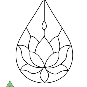Lotus Tear Drop Stained Glass Pattern Template - Etsy