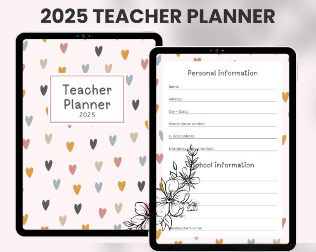 2025 Teacher Planner Printable - Lesson Planner, Class Schedule ...