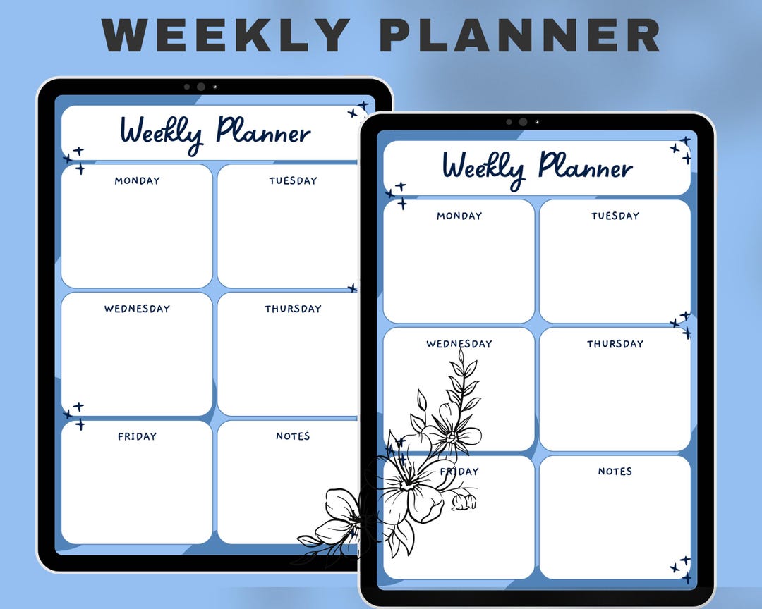Weekly Planner Printable - Schedule, Task Organizer, Digital Planner ...