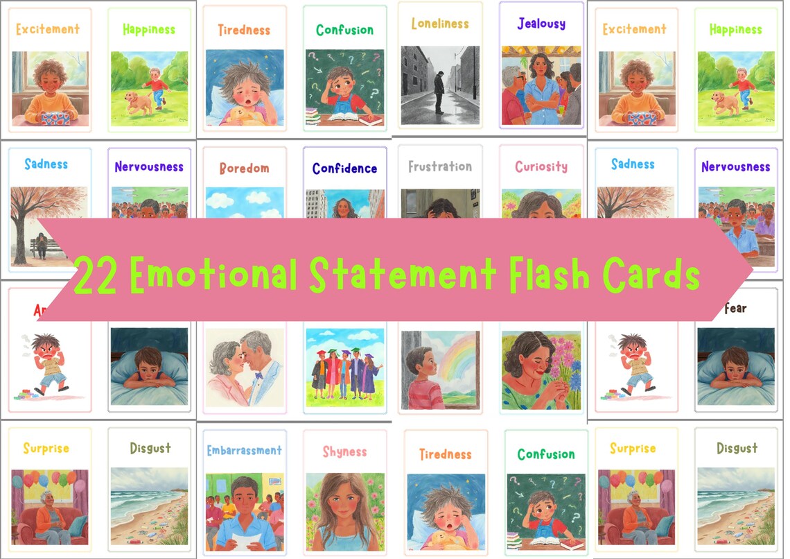 Feelings Flash Cards for Kids: Social Emotional Learning (printable PDF ...