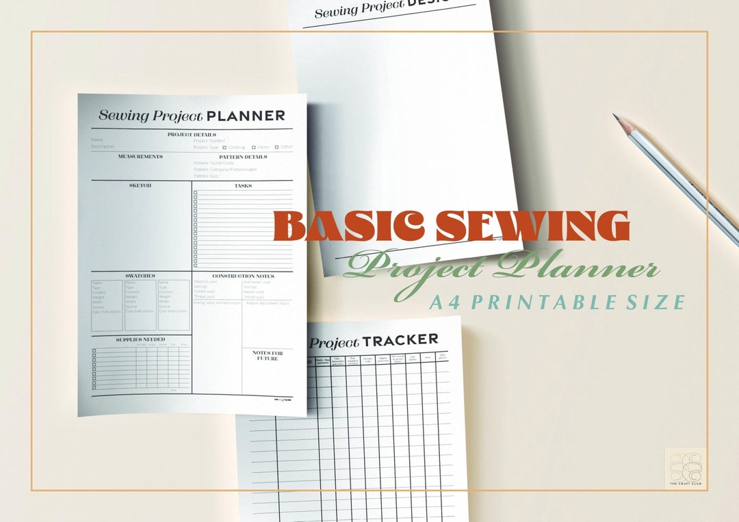 Basic Sewing Project Planner | Minimalist Sewing Planner | Simple ...