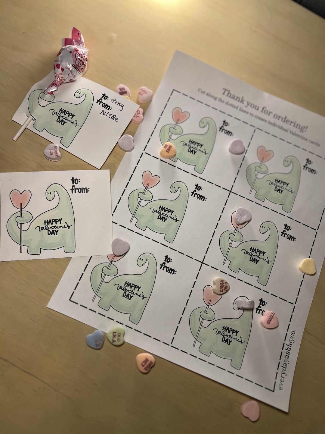 Dinosaur Valentine Card Printable - Etsy