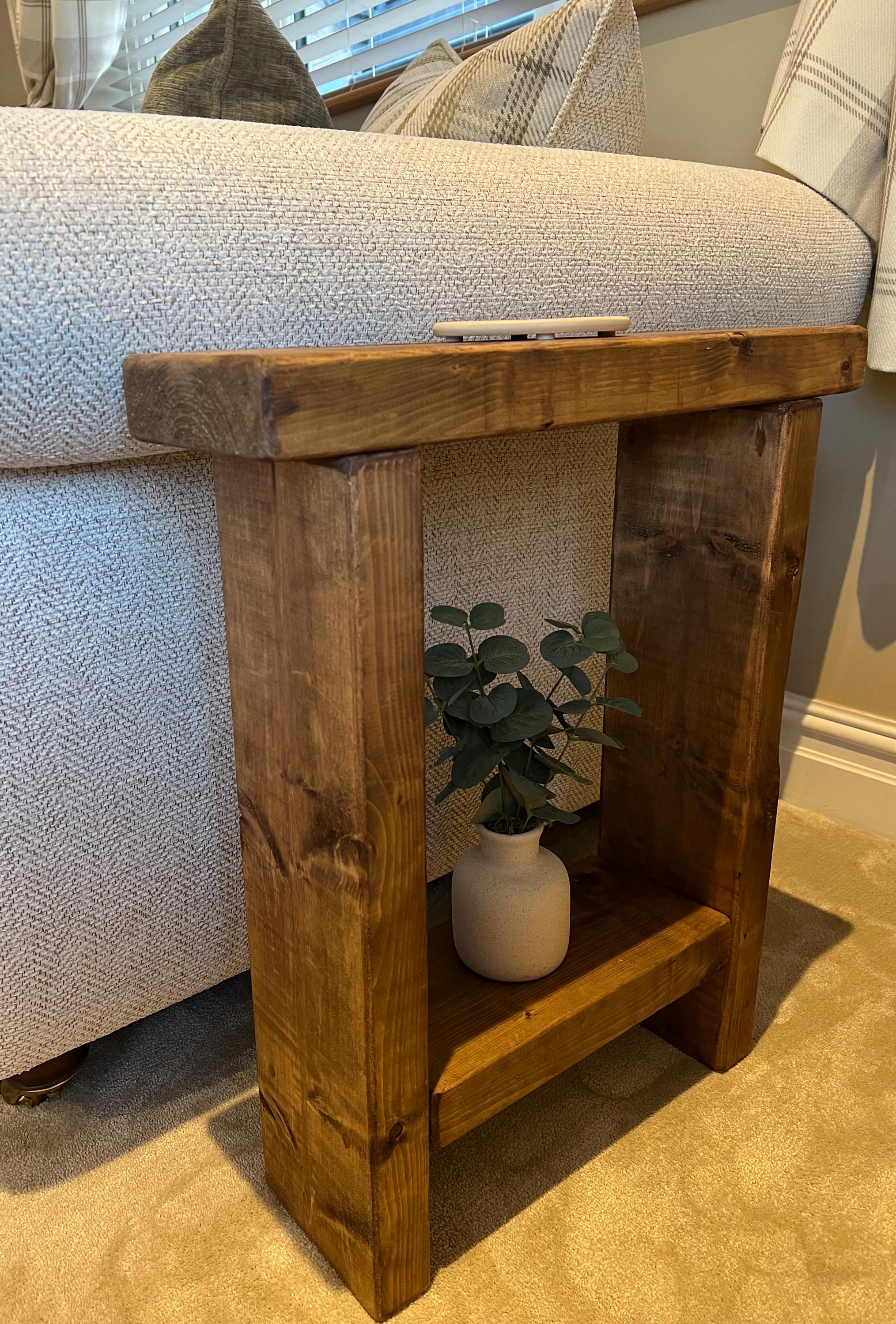 Rustic Side Table | Slim Narrow Coffee Table - Etsy UK