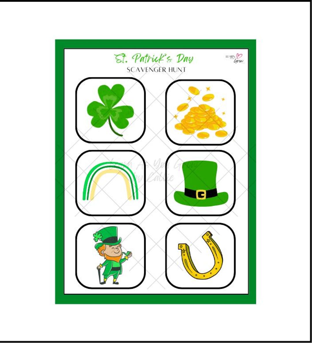 St. Patrick's Day Scavenger Hunt, Preschool Learning, Kindergarten ...