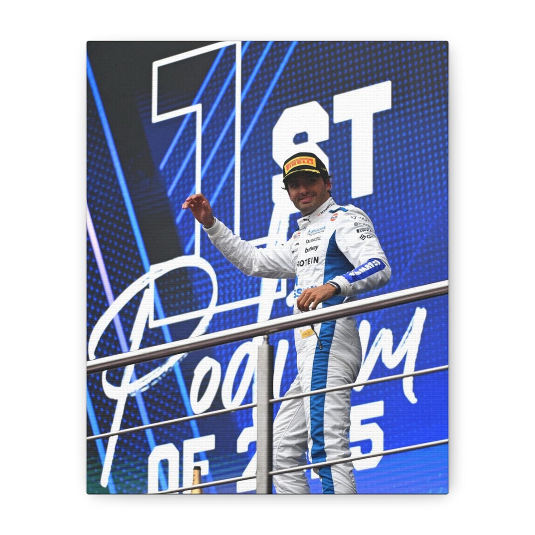 Carlos Sainz F1 Podium Canvas Print, Azerbaijan Grand Prix, Sports Wall ...