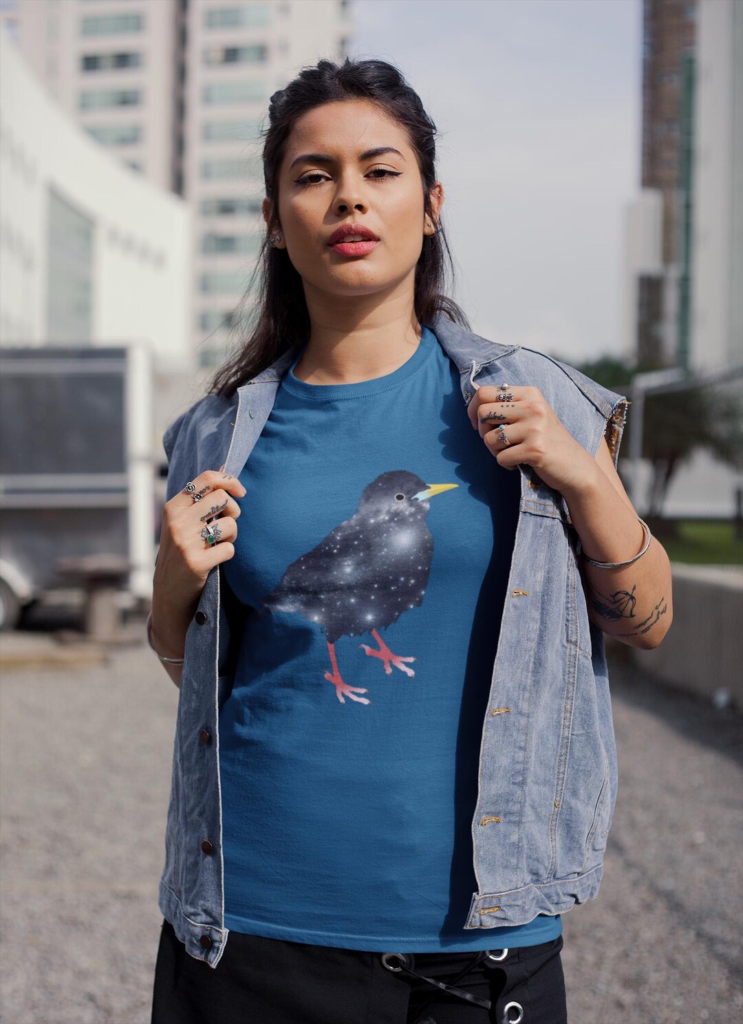 GALACTIC STARLING - Artful Bird Design Universe Print Galaxy Stars ...