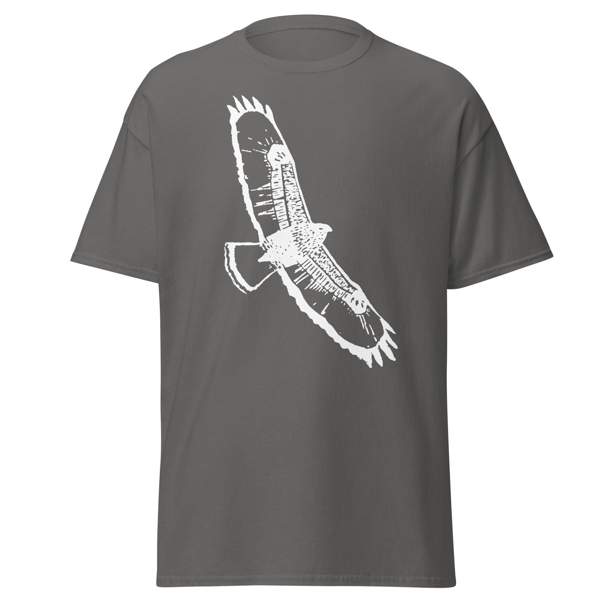 BLAZING BUZZARD - Linocut Design Artful White Linocut Buzzard Print ...
