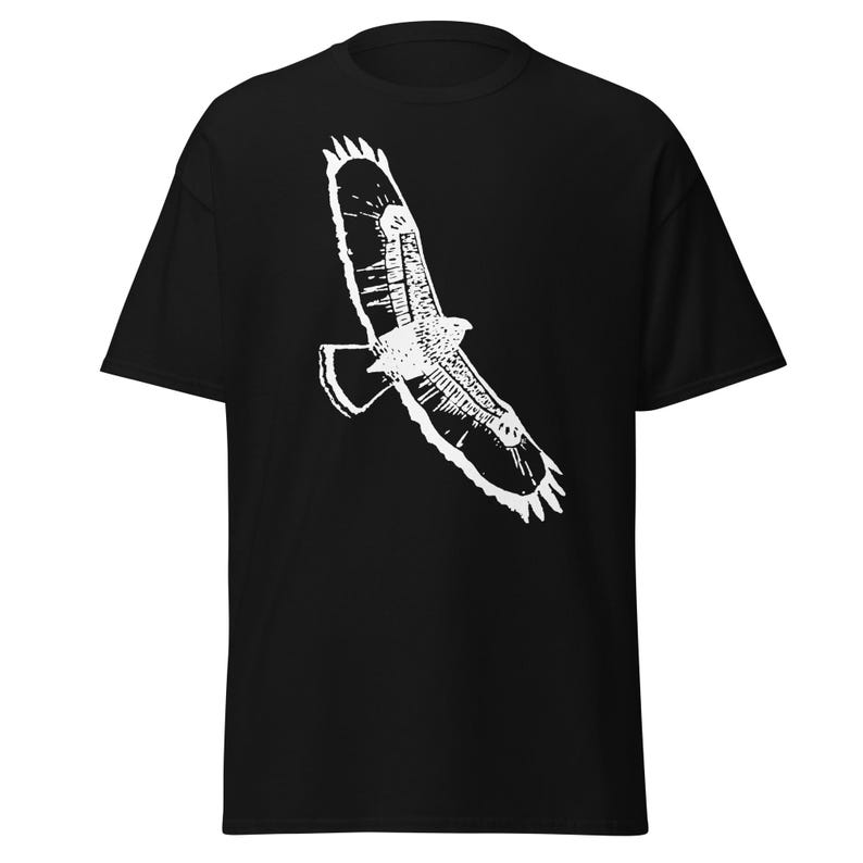 BLAZING BUZZARD - Linocut Design Artful White Linocut Buzzard Print ...