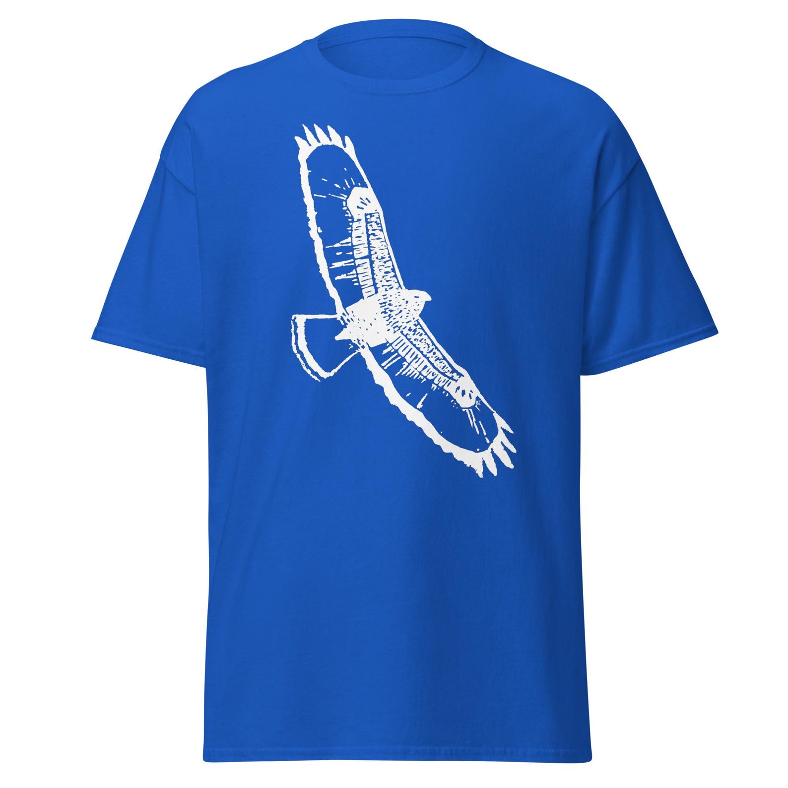 BLAZING BUZZARD - Linocut Design Artful White Linocut Buzzard Print ...