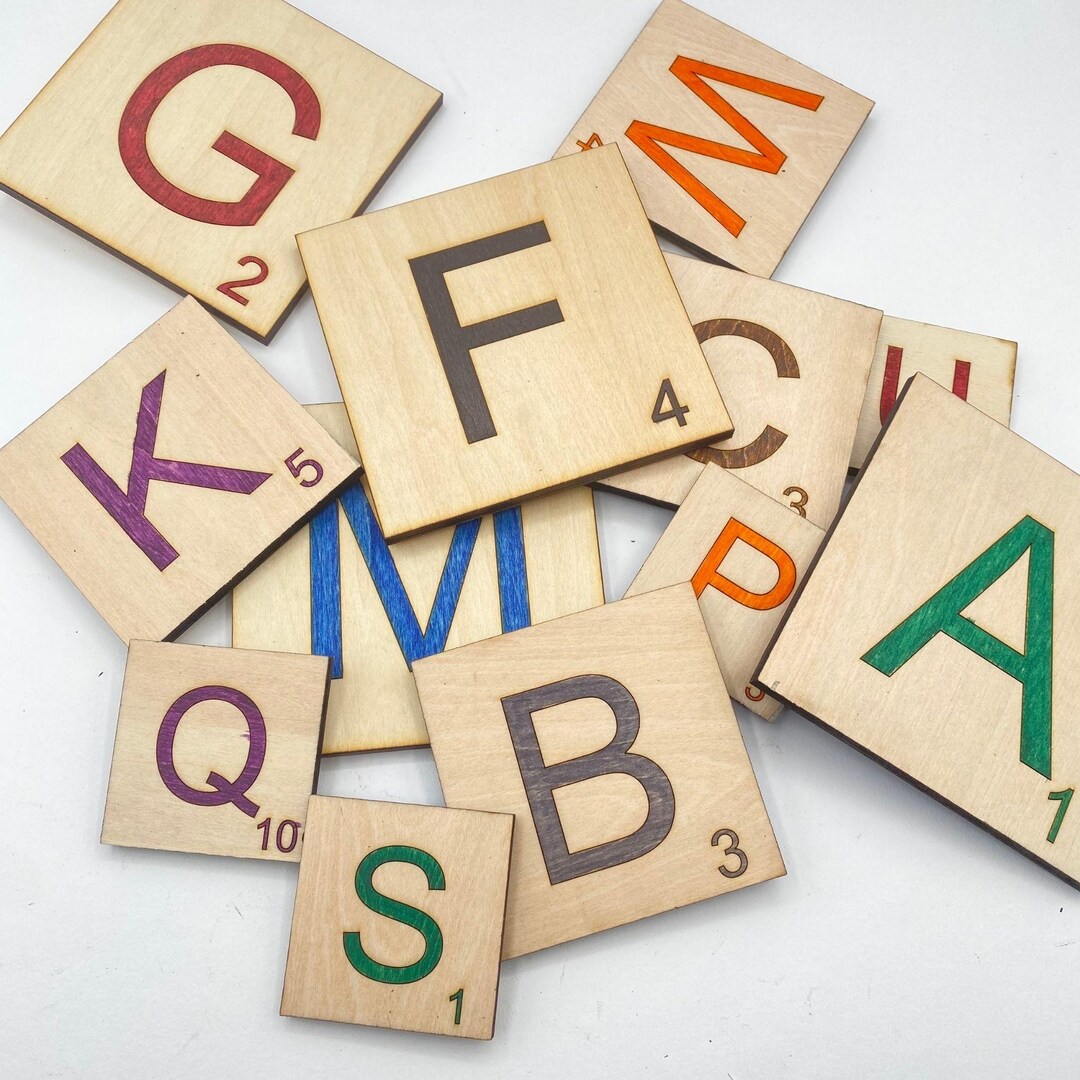 Scrabble Wall Tiles, Custom Wooden Letter Tiles, Colorful Name Decor ...