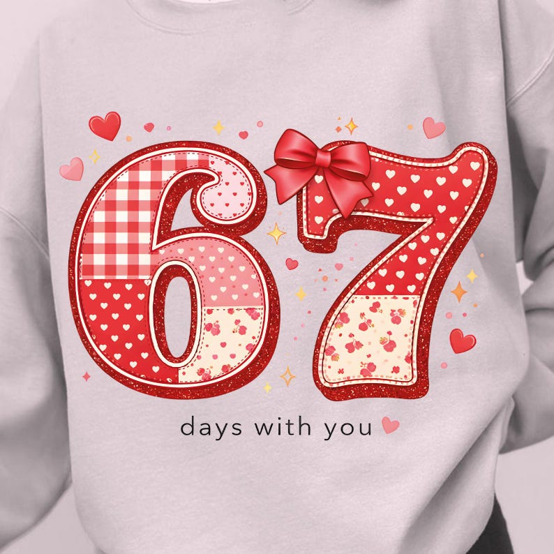 67 Days With You Valentine PNG, Valentine Numbers PNG, Love PNG ...