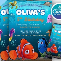 Editable Finding Nemo Birthday Invitation, Finding Dory Birthday ...