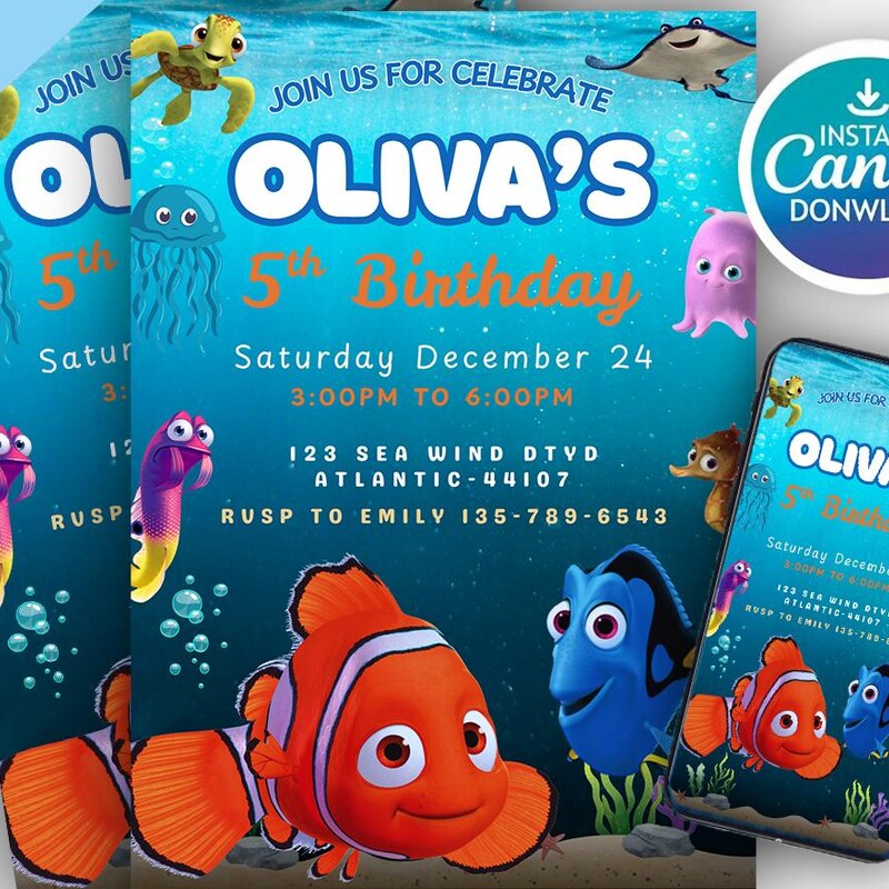 Nemo First Invitation - Etsy