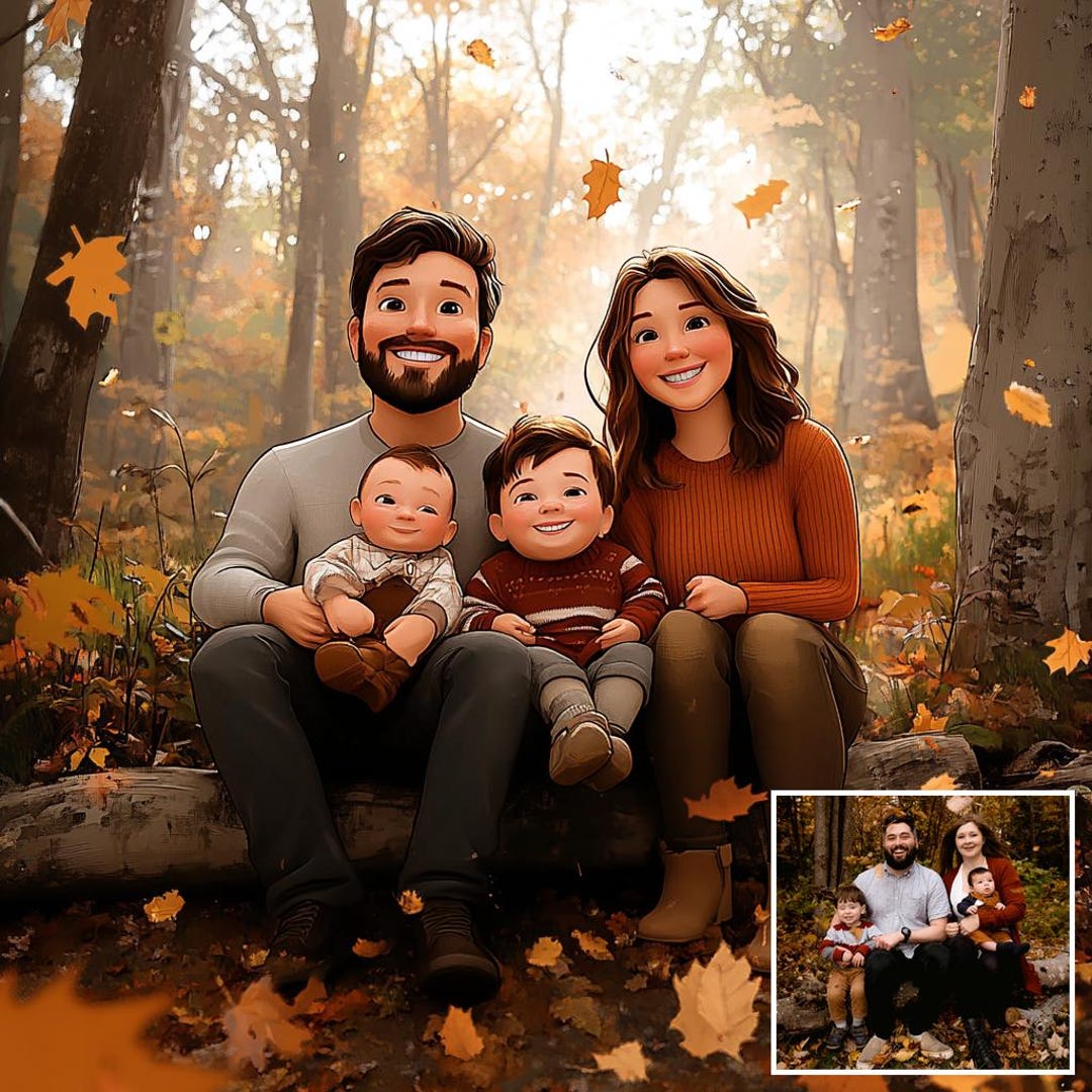 Custom Cartoon Animation, Personalised Family Portrait, Cartoon ...