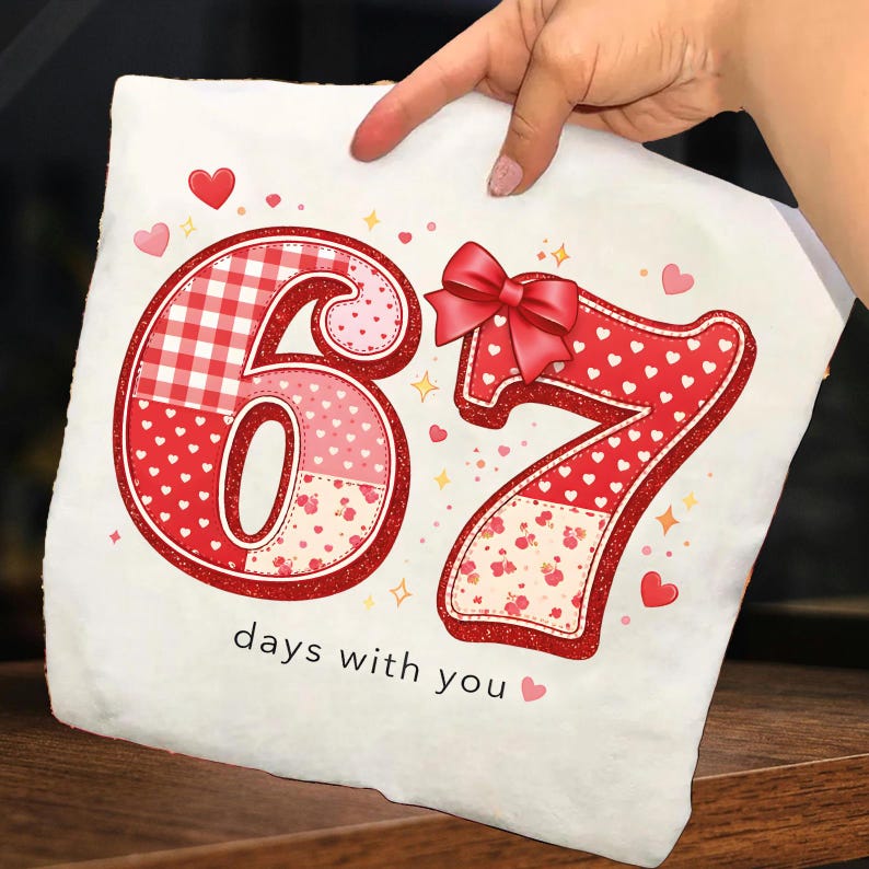 67 Days With You Valentine PNG, Valentine Numbers PNG, Love PNG ...