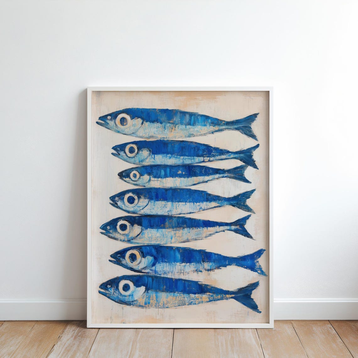 Sardine Painting, Coastal Art Digital Download, Retro Sardine Art Print ...
