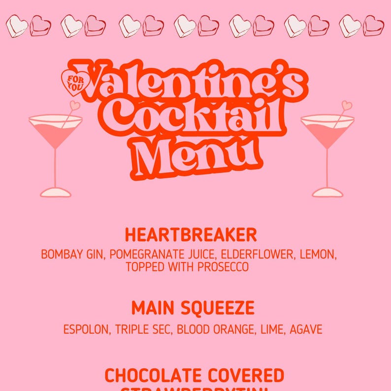 Valentine’s Day Cocktail Menu – Full Recipes Included- Full Inventory ...