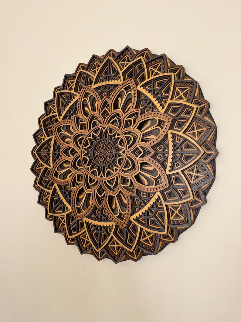3D Artwork, Multi-layer Mandala Wooden Panel, Handcrafted Boho Wall ...