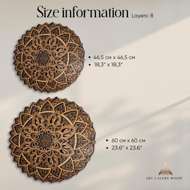 3D Artwork, Multi-layer Mandala Wooden Panel, Handcrafted Boho Wall ...