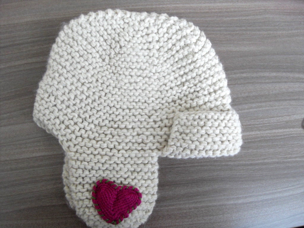 Winter Accessories, Heart Knit Hat, Valentines Day Gift, Pilot Hat for ...