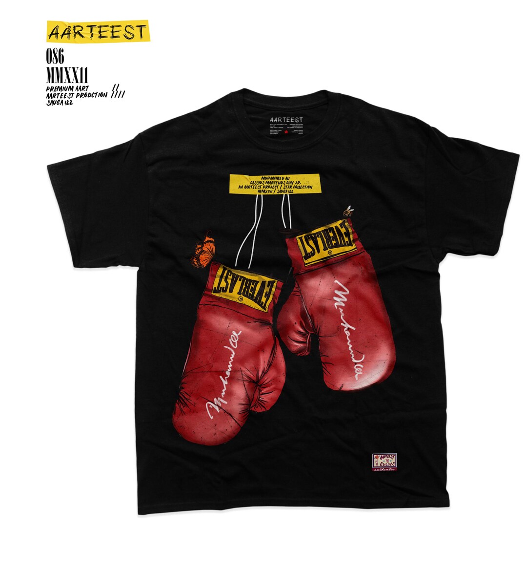 Muhammad Ali Red Gloves Boxing T-shirt Hand-drawn Fan Art 280GSM ...