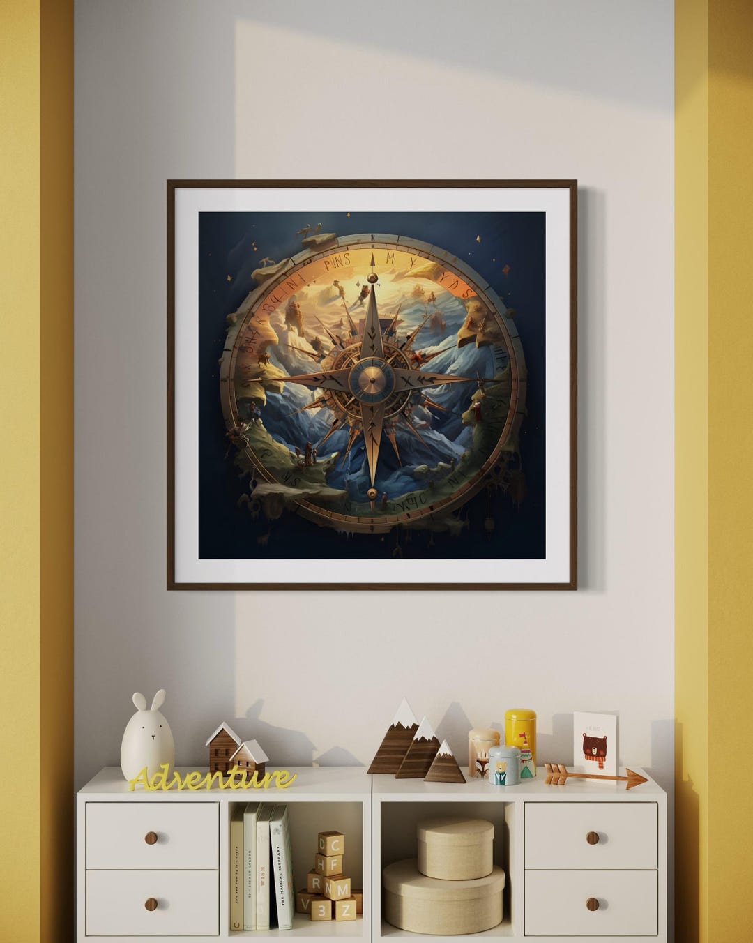 Mystical Compass Digital Art Print Surreal Adventure Wall Art Fantasy ...