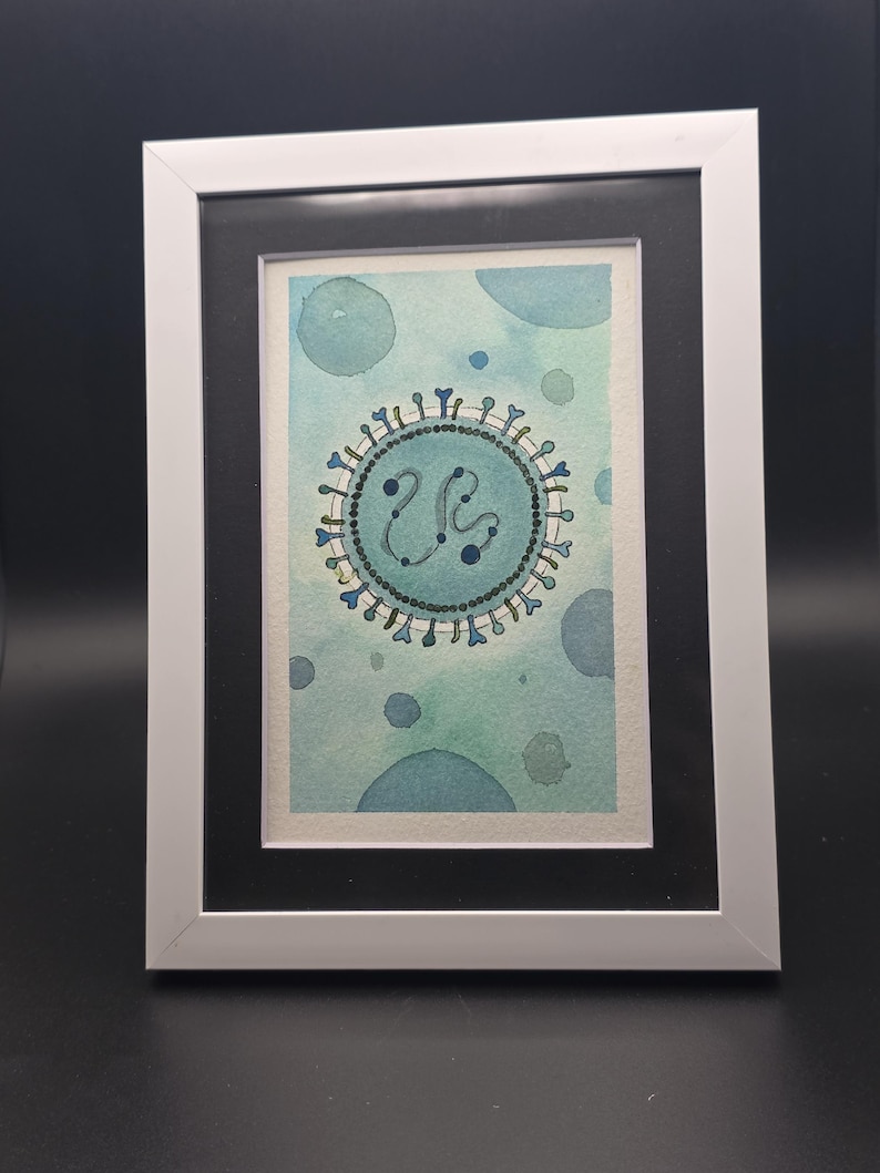 RSV Virus Watercolor Print | Virology Wall Art | Microbiology Science ...