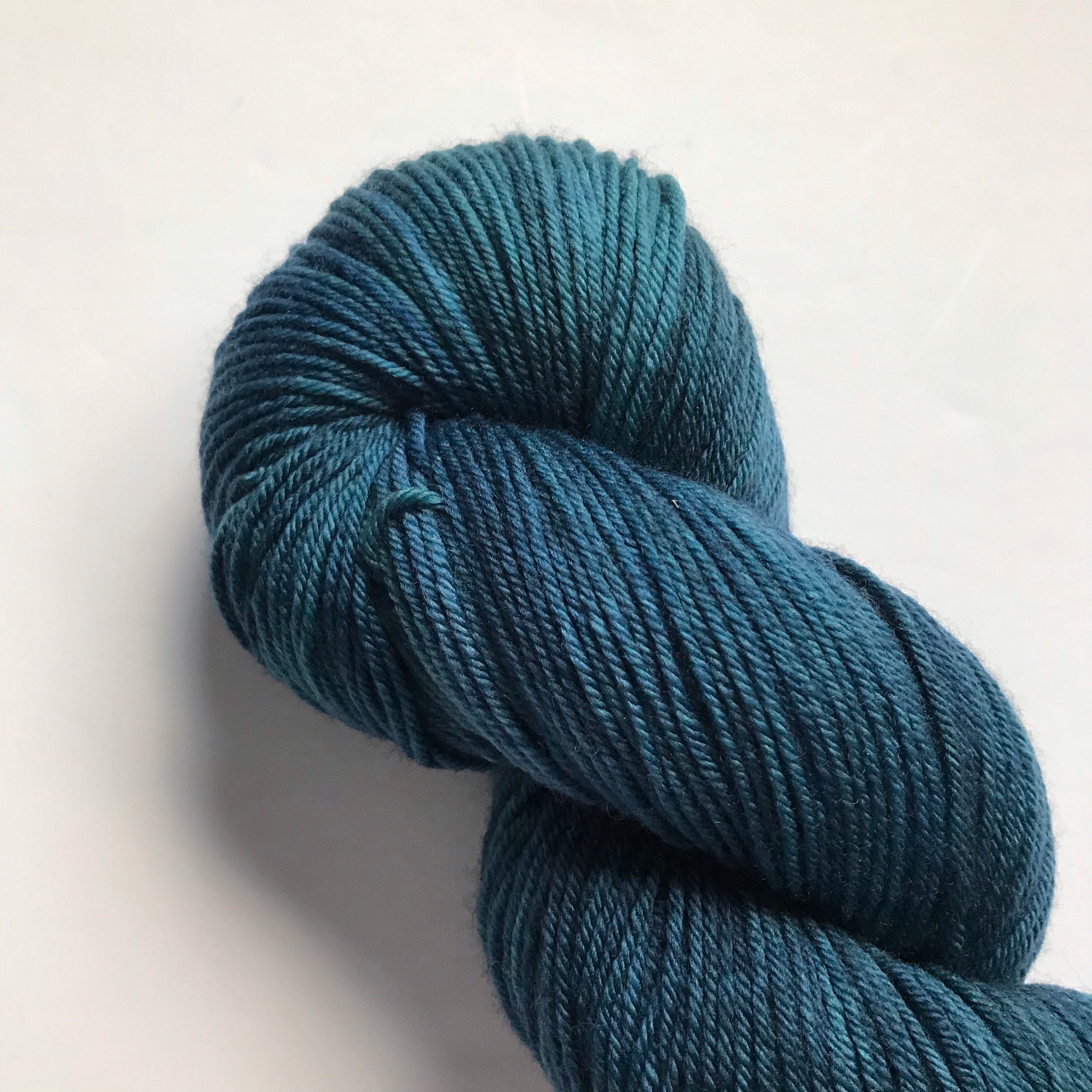 Hand Dyed Yarn Rolling in the Deep Turquoise Blue Black | Etsy