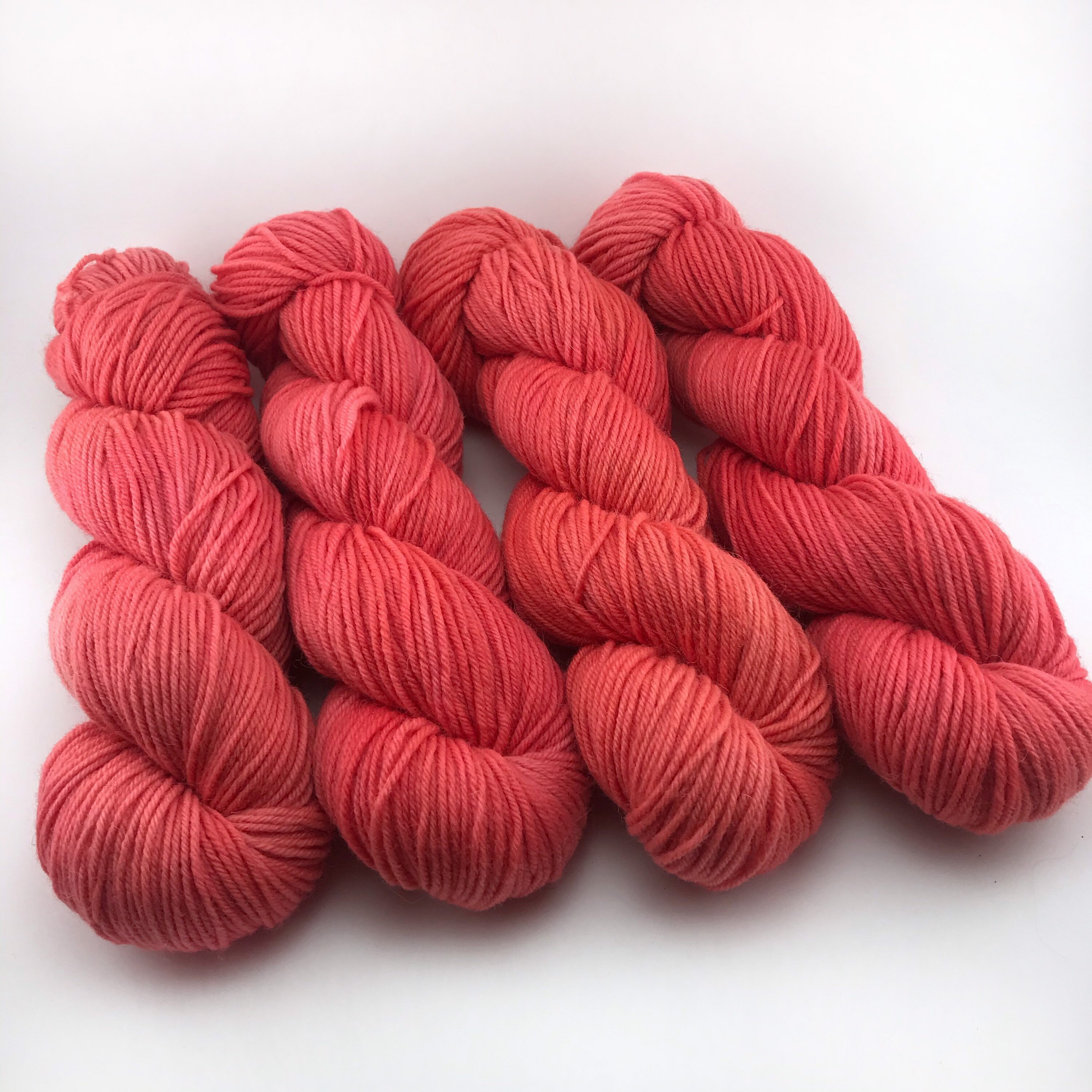 Hand Dyed Yarn ROE Neon Red Orange Pink Non Superwash Wool | Etsy