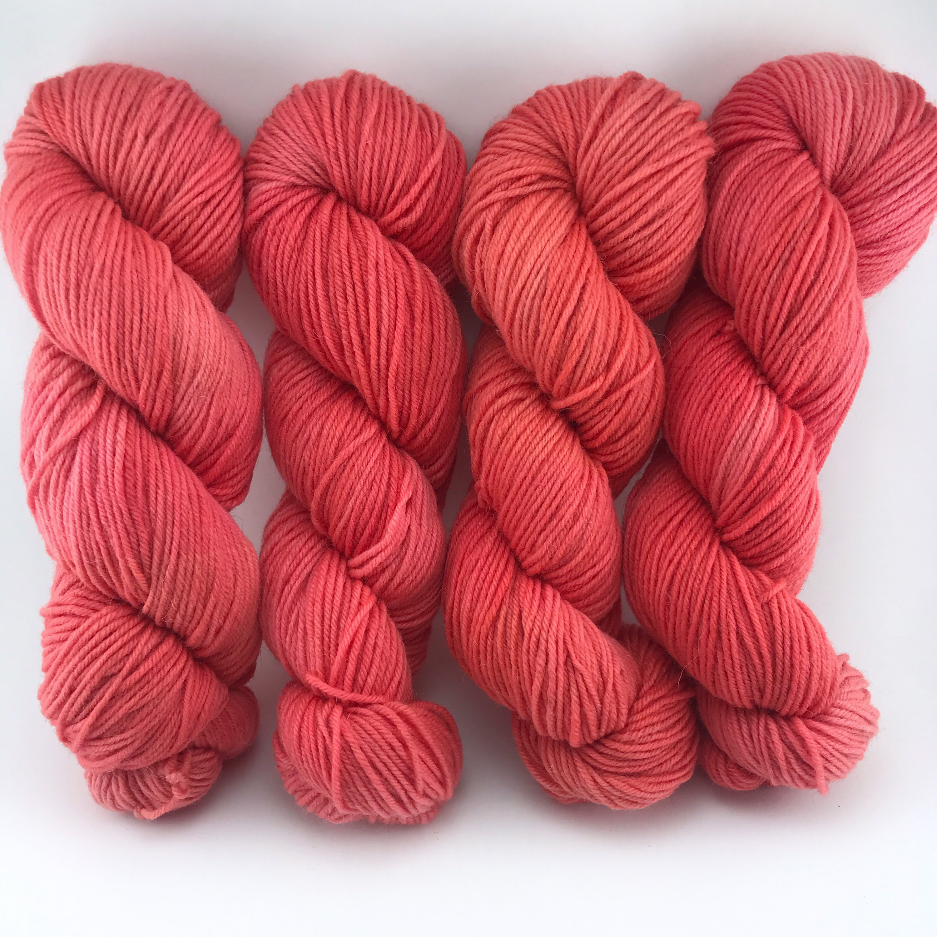 Hand Dyed Yarn ROE Neon Red Orange Pink Non Superwash Wool | Etsy