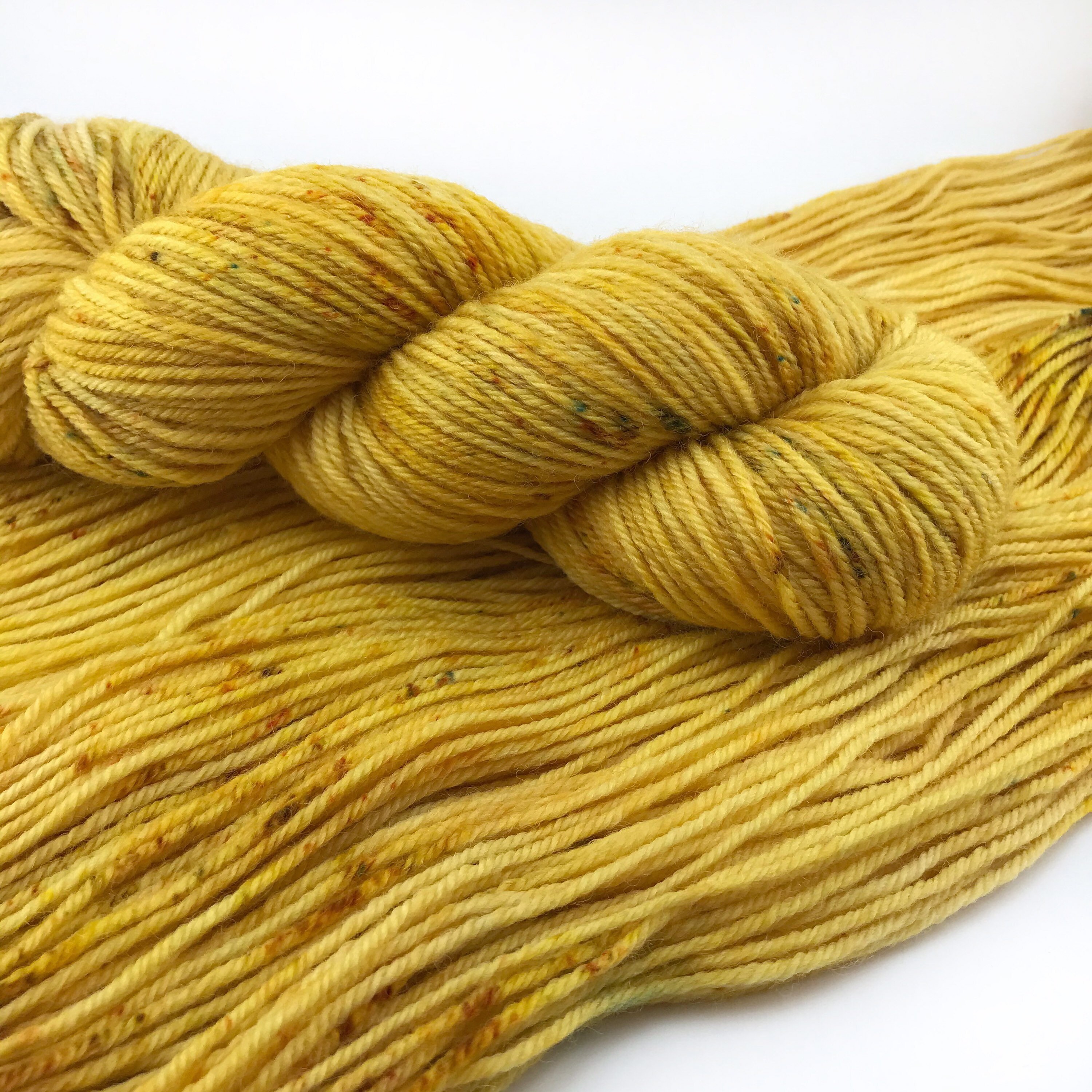 Hand Dyed Yarn SUNFLOWER Yellow Golden Brown | Etsy