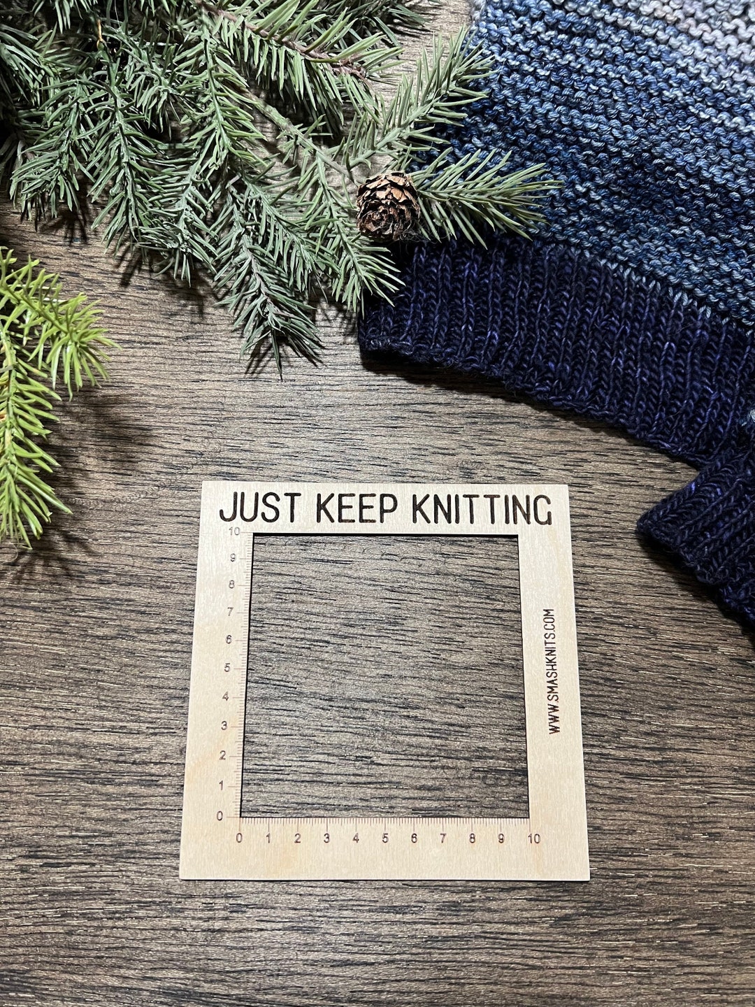 Wooden Knitting and Crochet Gauge Ruler Knitting Themed Gift, Baltic ...